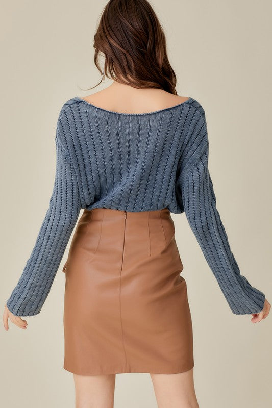 PROVA | Colette Ribbed Knit Cardigan Top