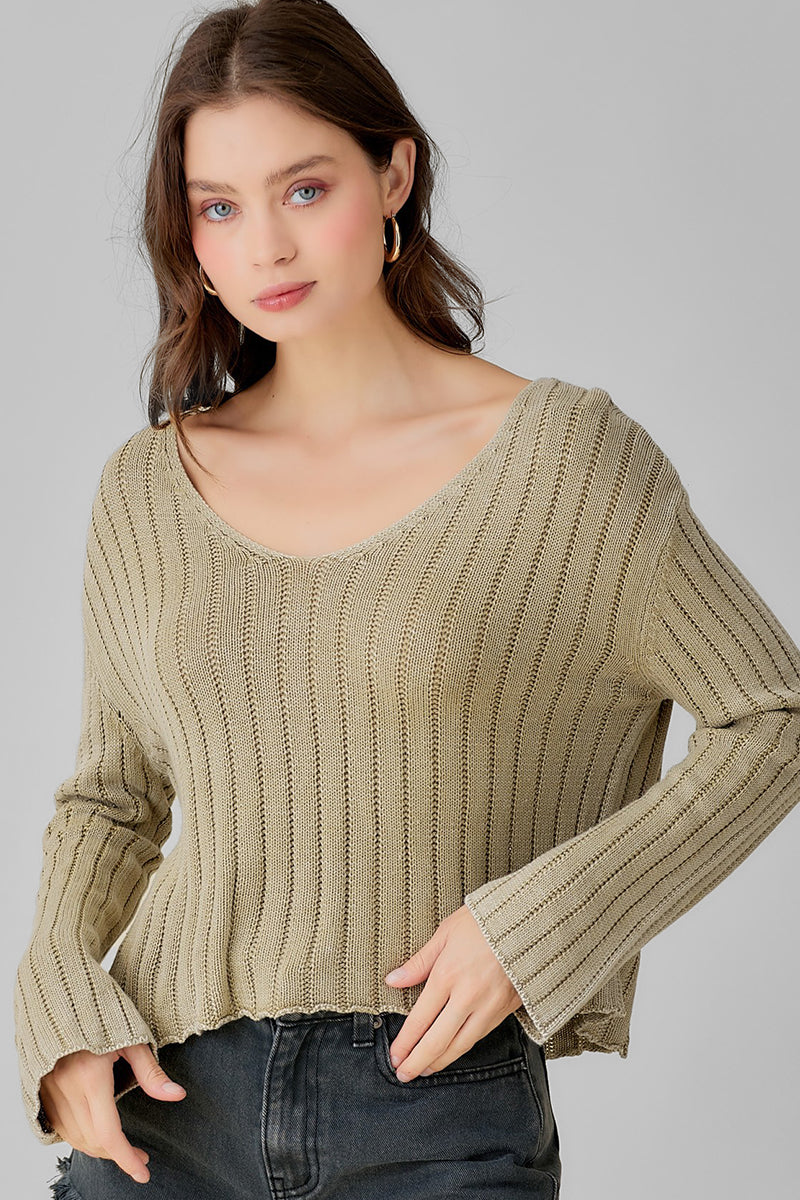 PROVA | Colette Ribbed Knit Cardigan Top