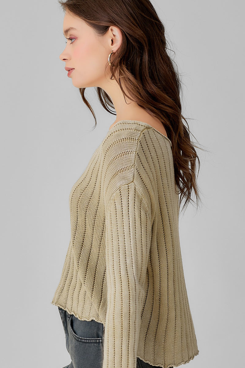 PROVA | Colette Ribbed Knit Cardigan Top